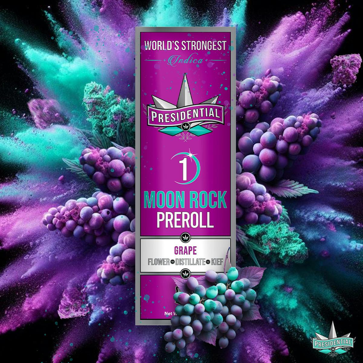 Presidential | Grape | Moonrock Infused Preroll | 1g - Ba...