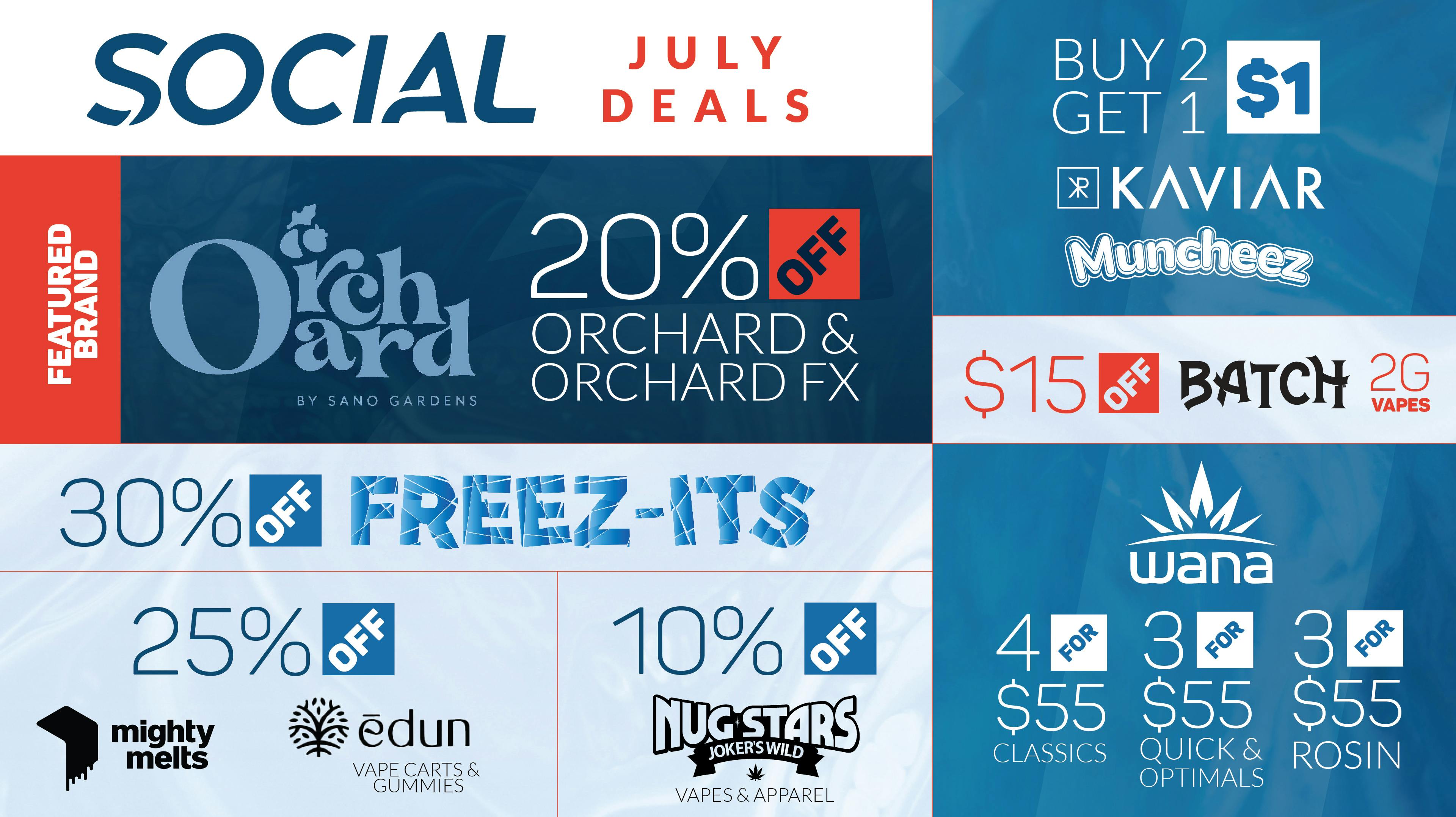 July Deals at Social at Social Cannabis - Louisville | Weedmaps