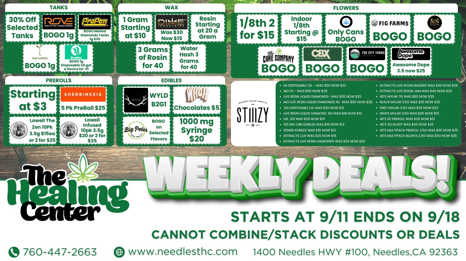 Weekly Deals Summer 2024 at The Healing Center Weed Dispensary ...
