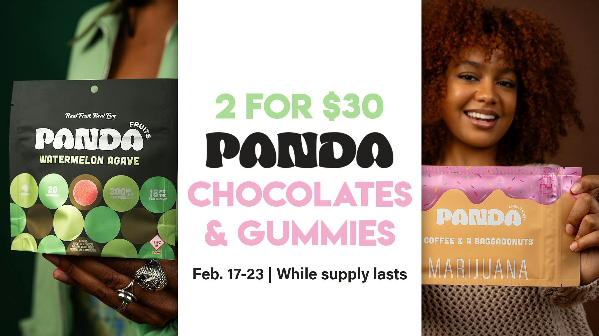 2/$30 Panda Chocolates & Gummies at Greenlight - Bannister | Weedmaps