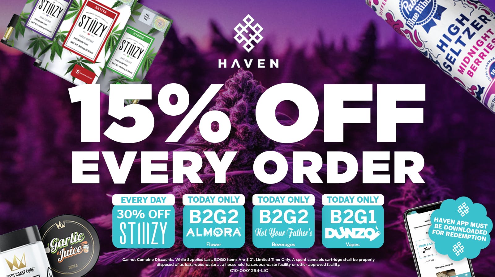 15% Off All Orders + Daily Deals at HAVEN Cannabis Marijuana and Weed ...