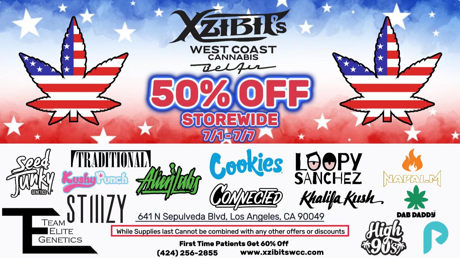 50% OFF Storewide 4th of July! at Xzibit's West Coast Cannabis Delivery ...