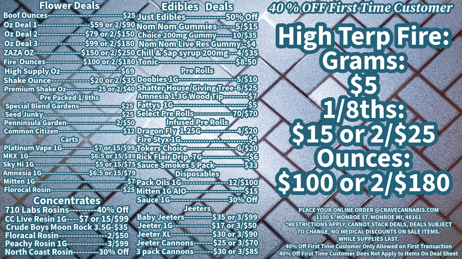 Fire Styx:$4,1G Pre Rolls:70/$70 at Crave Cannabis | Weedmaps