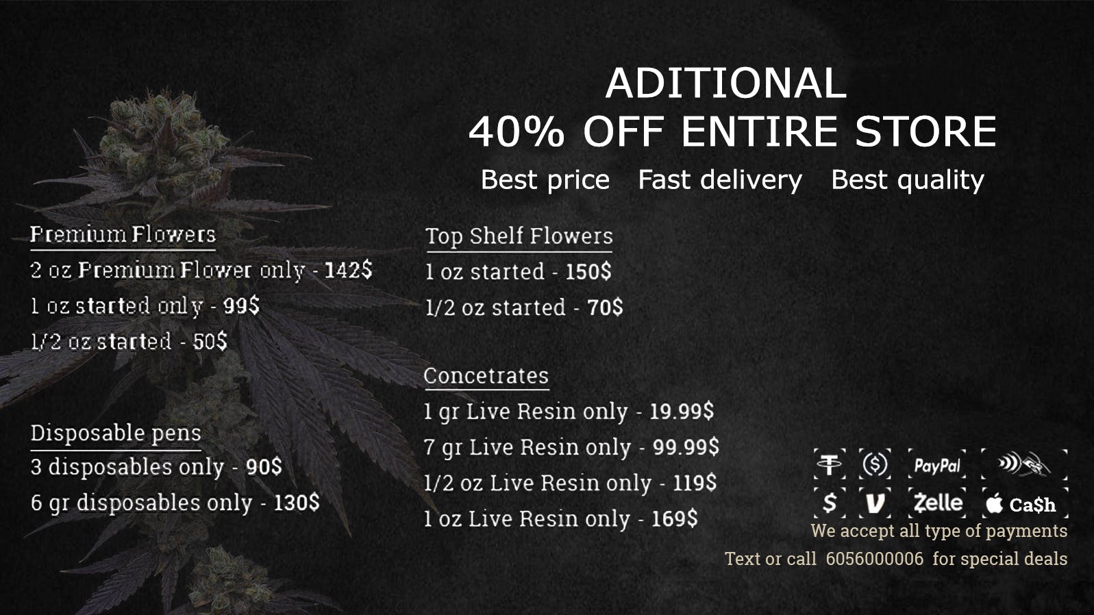 !!!GET 40% off STOREWIDE +GIFT!! at 606 Boys | Weedmaps