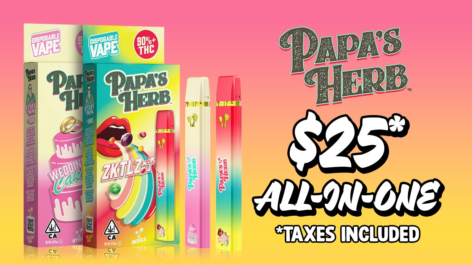 $25 Papa's Herb All in One Vape! at KUSHAGRAM | Weedmaps