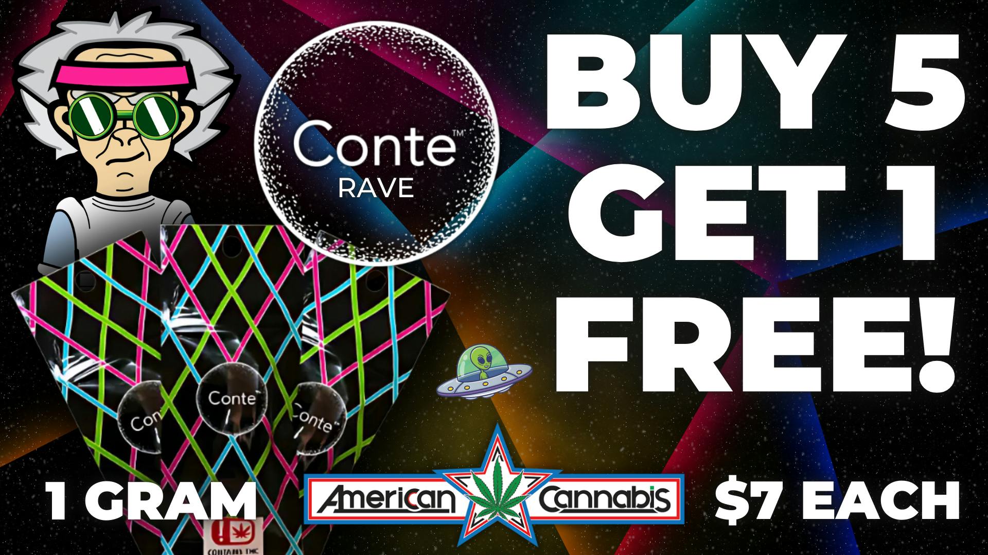 CONTE RAVE CARTS B5G1! at American Cannabis Company - Warr Acres | Weedmaps