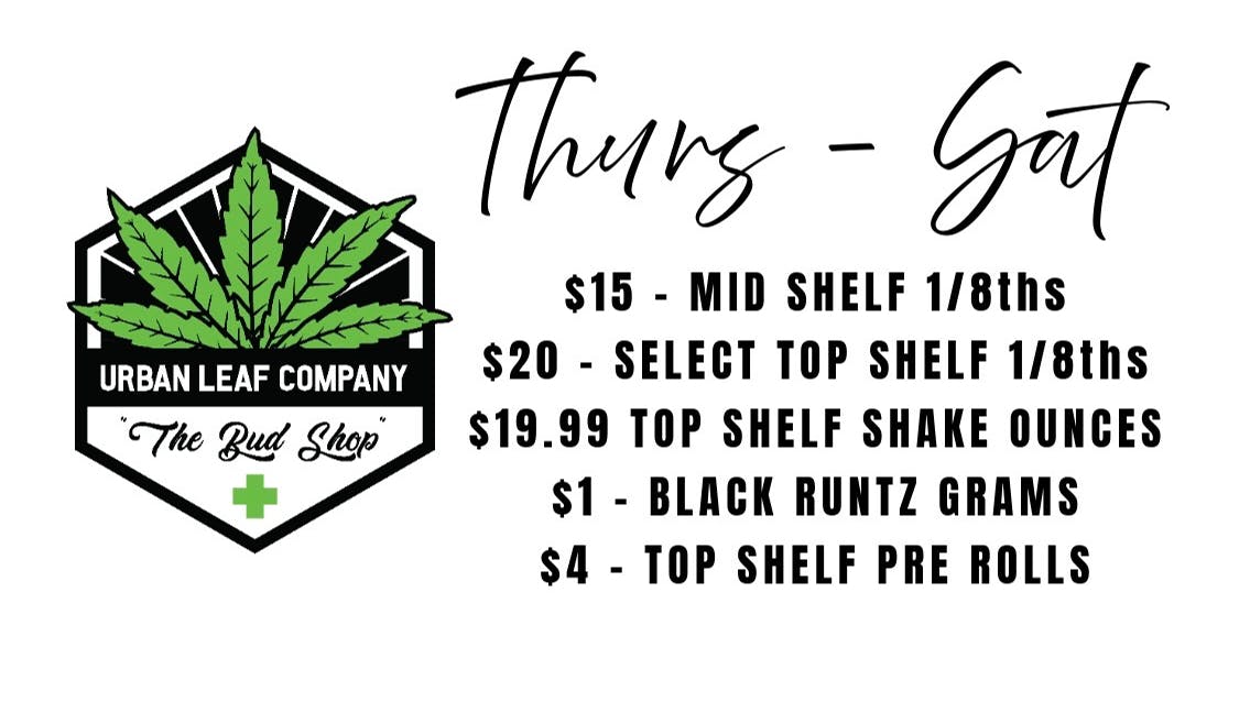 $19.99 TOP SHELF SHAKE OZ at Urban Leaf Company - Drive Thru | Weedmaps