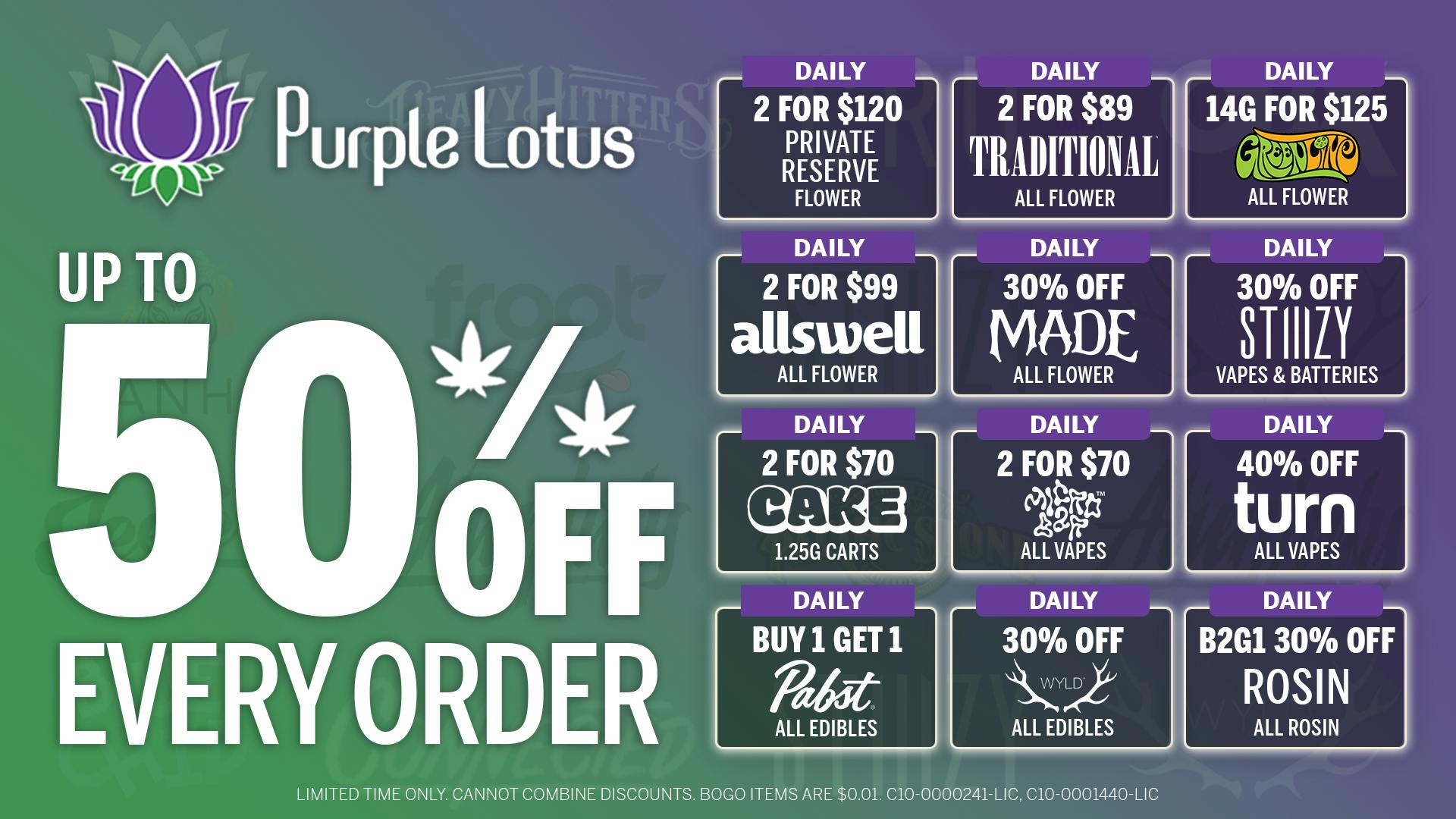 Up To 50% Off Every Day! at Purple Lotus Patient Center - Fremont ...