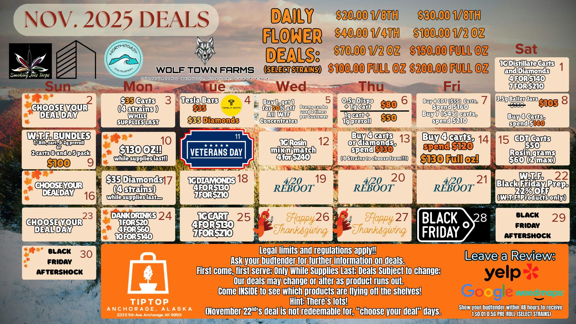 Fall into TipTop Savings at Wobbly Moose | Weedmaps