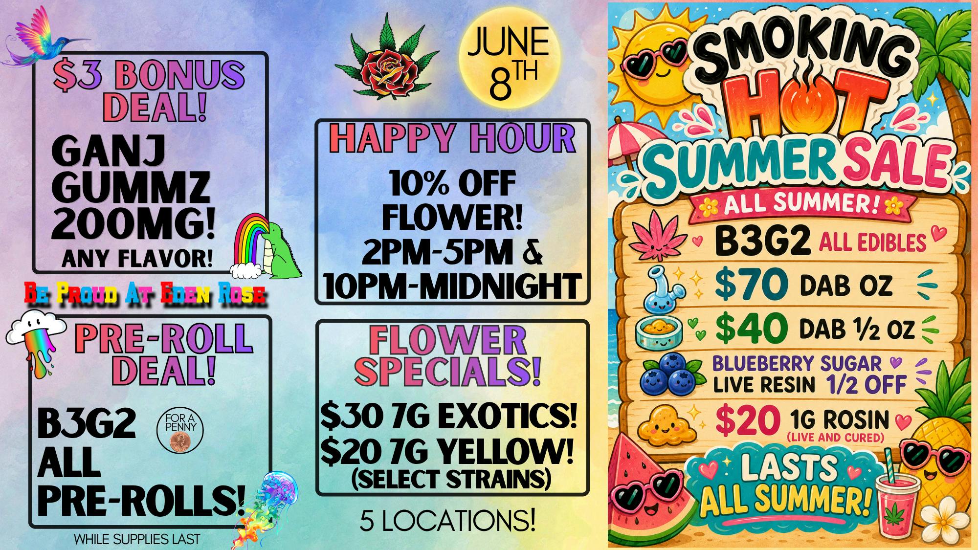 Eden Rose Daily Deals 6/8/26 at Eden Rose Dispensary | Weedmaps