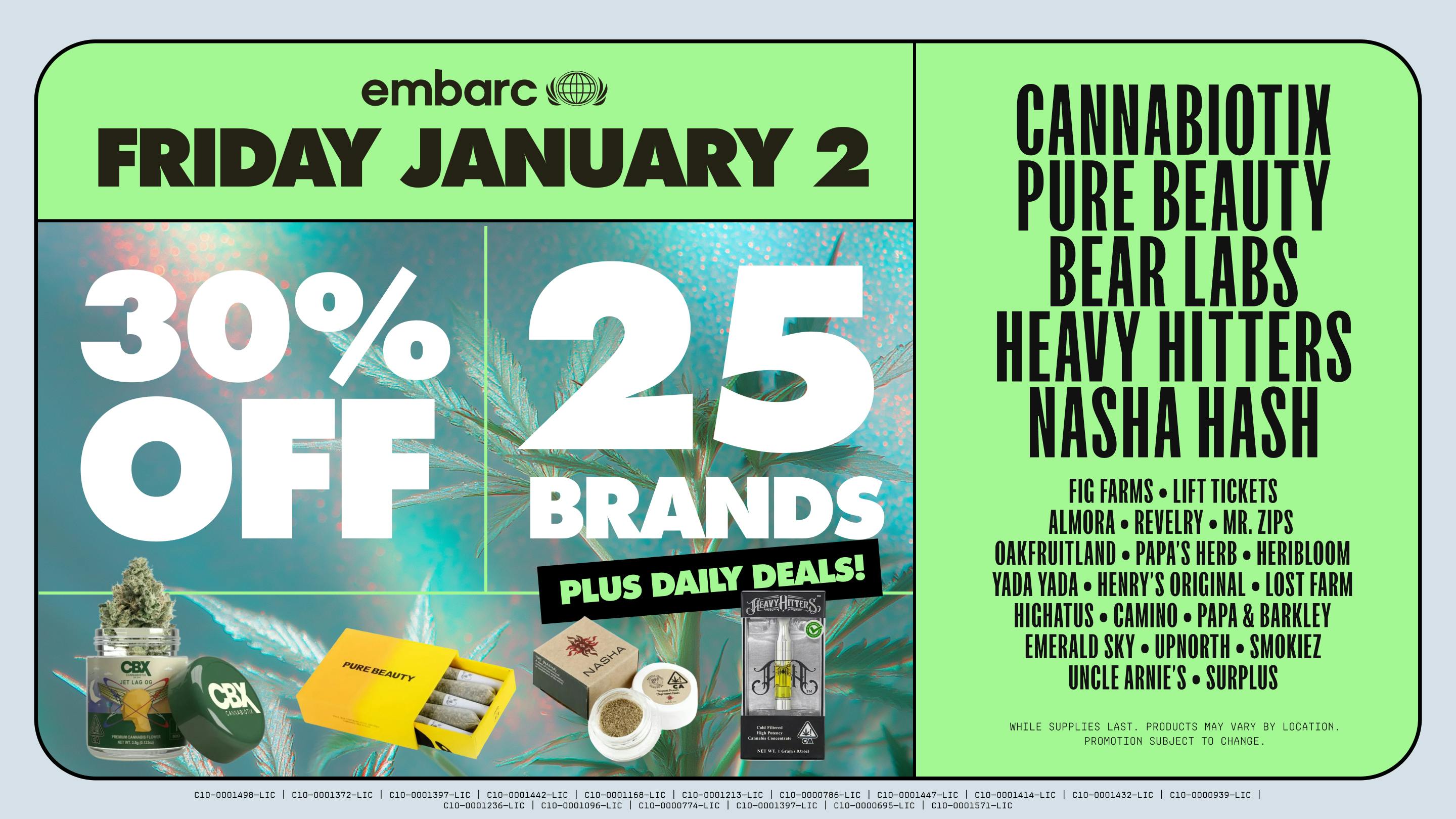 First Friday | 30% Off Select 25 Brands at Embarc - Chico | Weedmaps