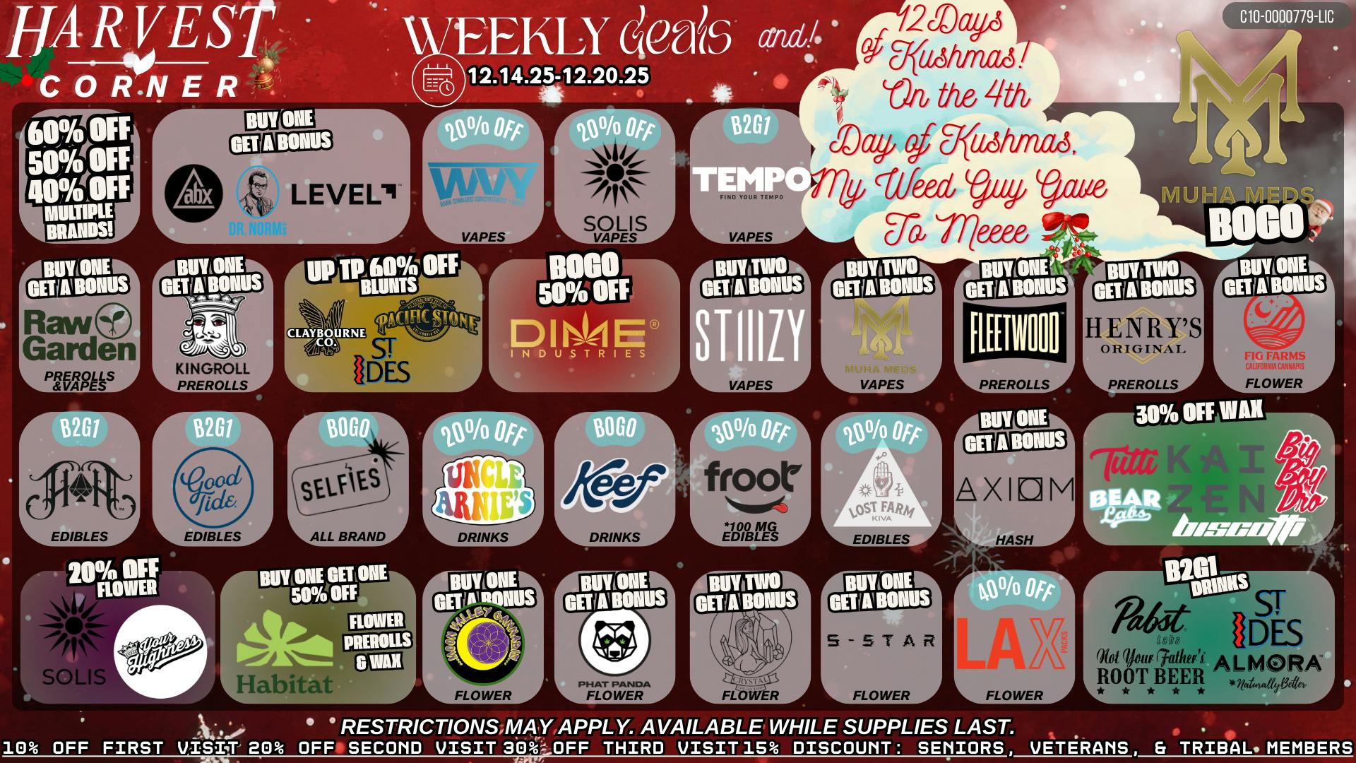 12 DAYS OF KUSHMAS! at Harvest Corner | Weedmaps