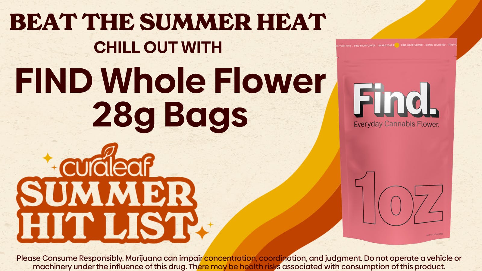 20% OFF on FIND Flower 28G Pre-Packs at Curaleaf - Hanover | Weedmaps