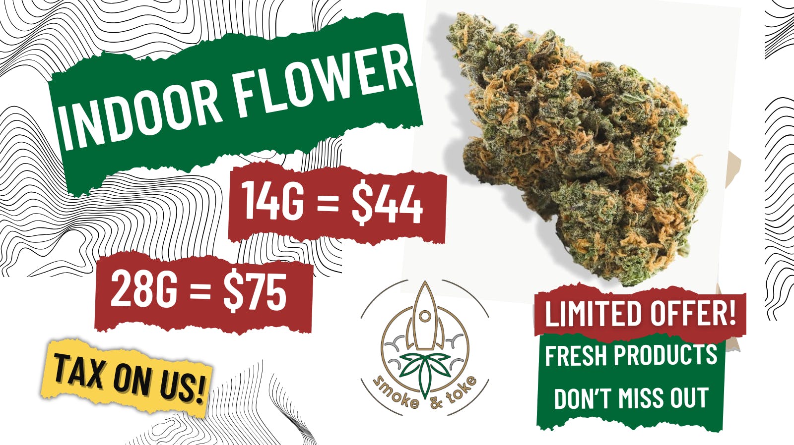 🚨Indoor Flower 💰14g =$44 28g =$75💰 Tax Included at Smoke & Toke ...
