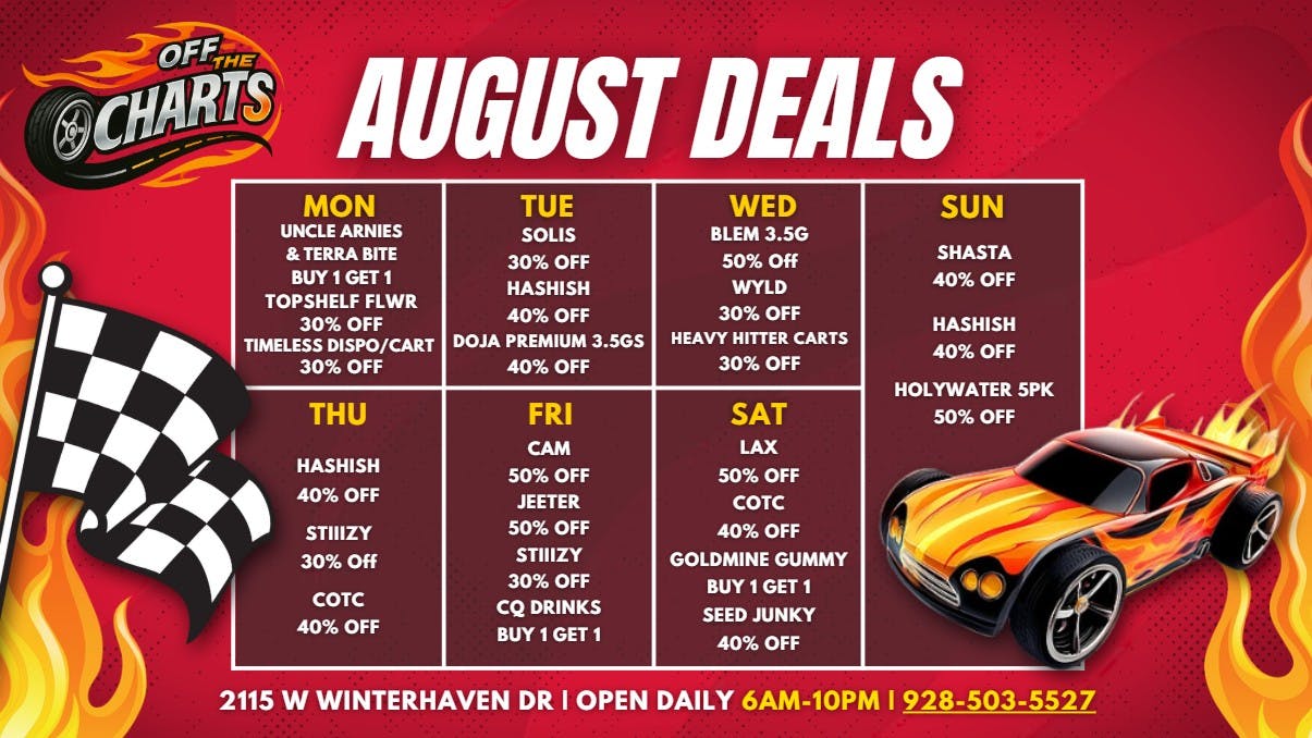 OTC Winterhaven!! AUGUST DAILY DEALS!! at Off The Charts - Winterhaven ...