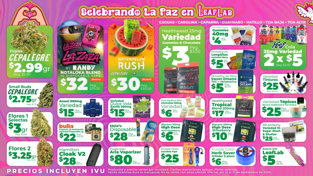 🟢LEAF LAB OFERTAS🟢 at Leaf Lab - Toa Baja | Weedmaps