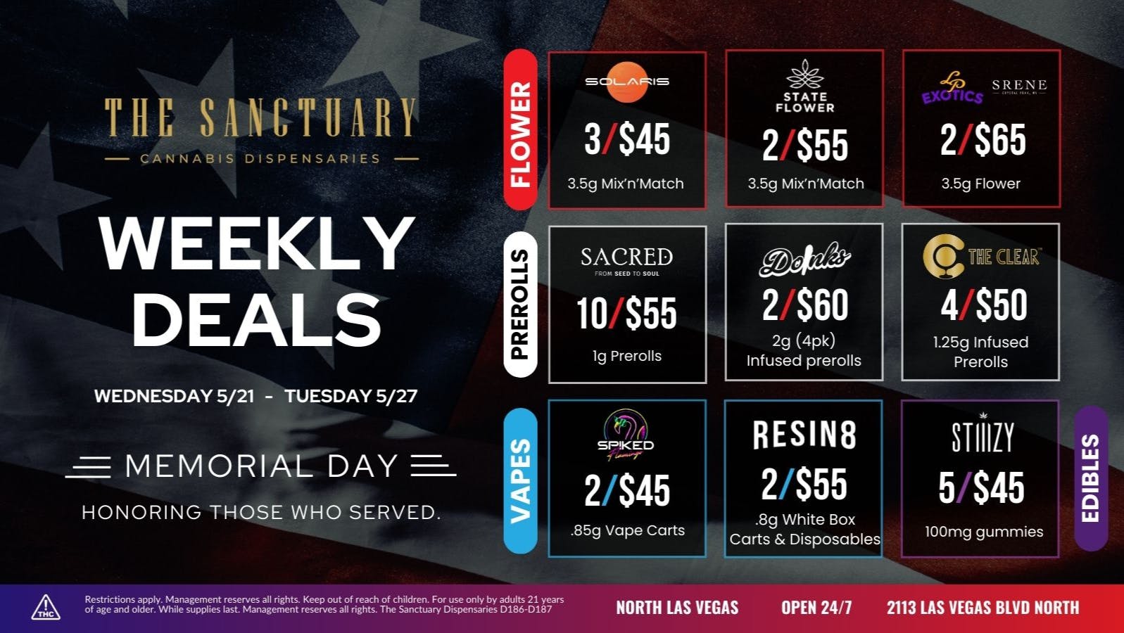 2/$55 State Flower 3.5g flower at The Sanctuary - North Las Vegas ...