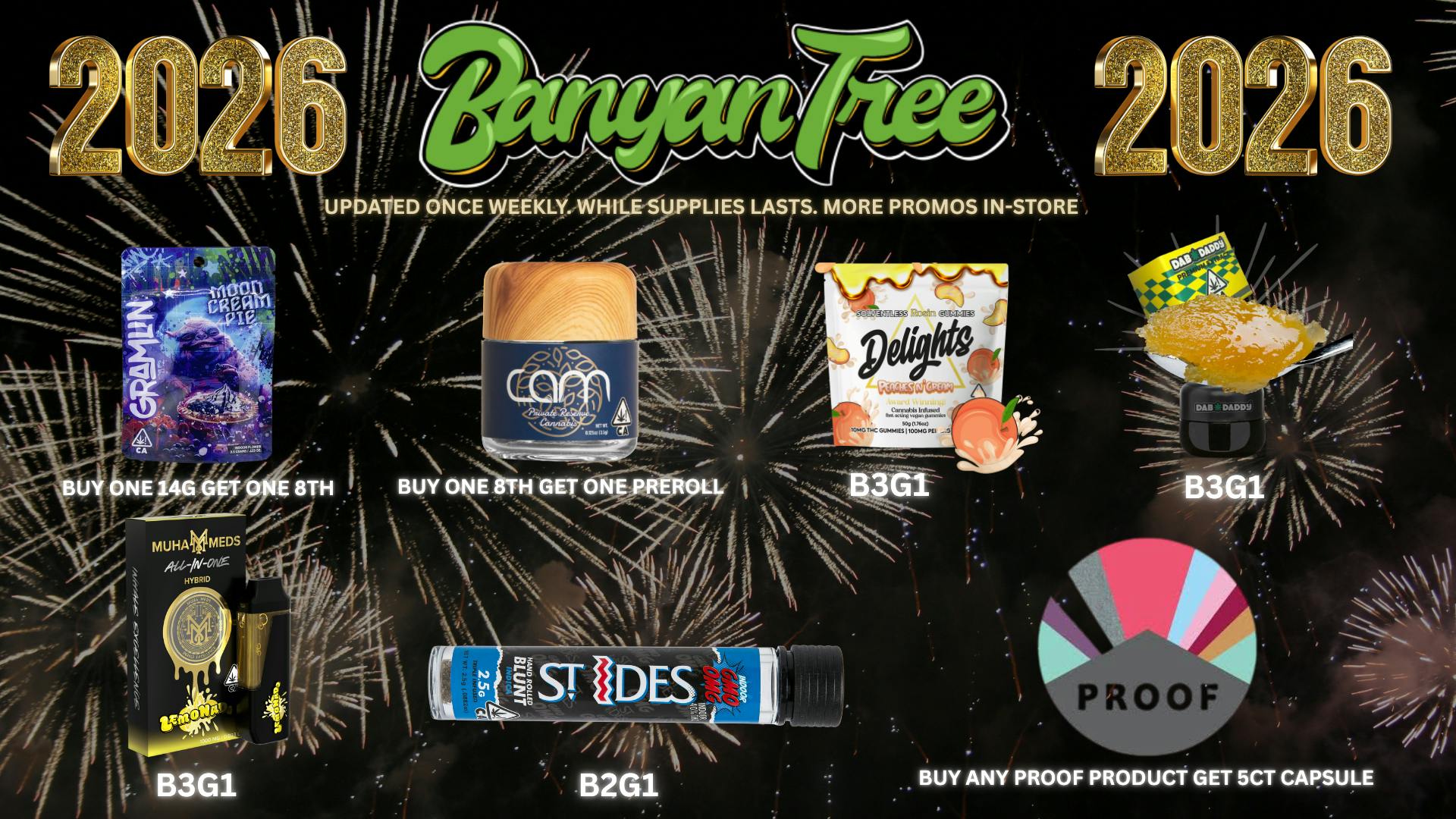🌟 New Years Promos 🌟 at Banyan Tree Fresno | Weedmaps