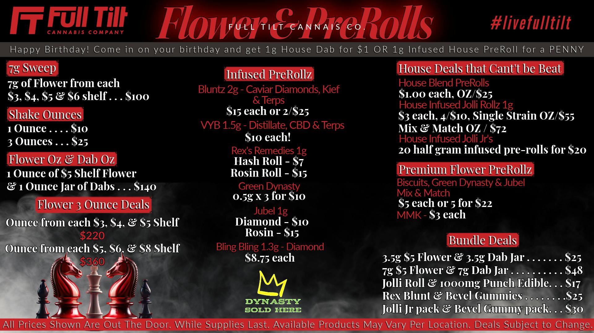 $7 Hash Roll & $15 Rosin Roll at Full Tilt Cannabis Co - Miami | Weedmaps