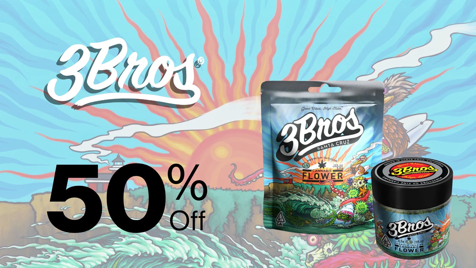 50% OFF 3BROS!!! at The Artist Tree - Davis | Weedmaps