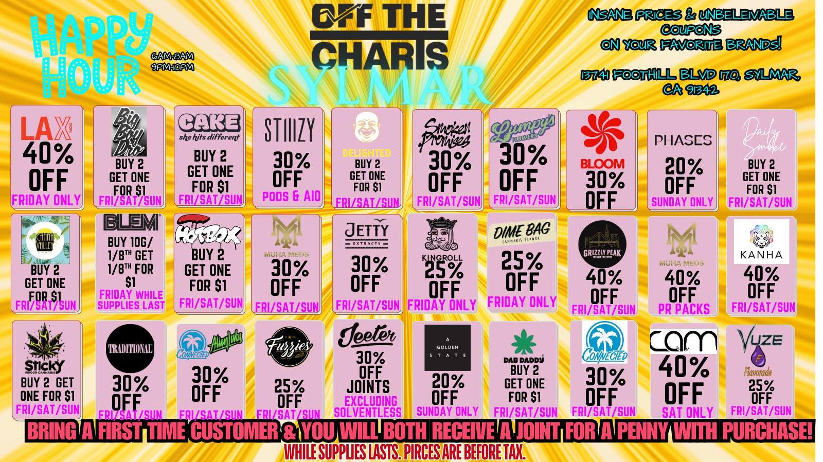 420 DEALS EVERYDAY! at Off the Charts - Sylmar (Now Open) | Weedmaps