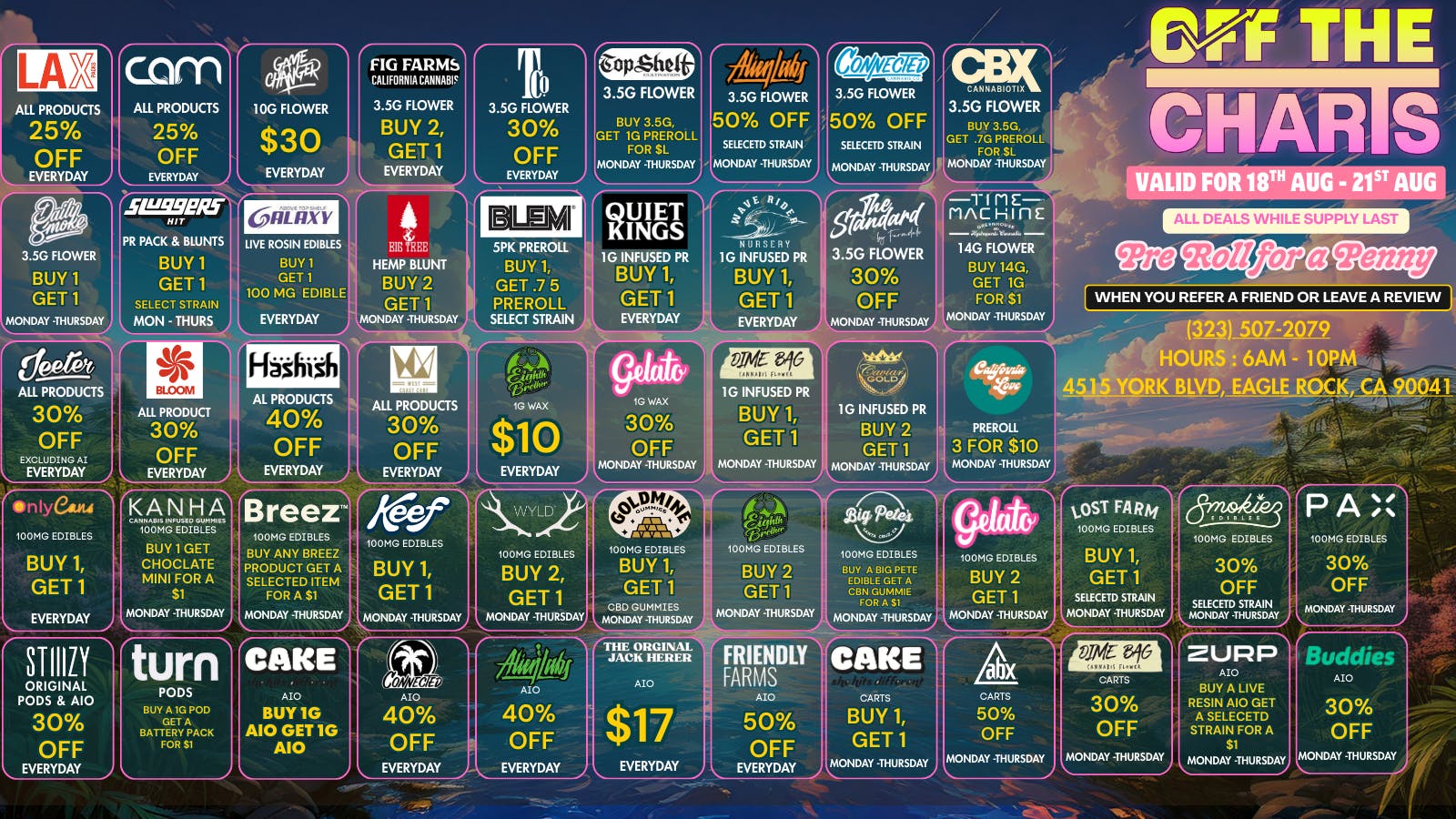 BEST DEALS IN LA!! at Off The Charts - Eagle Rock | Weedmaps