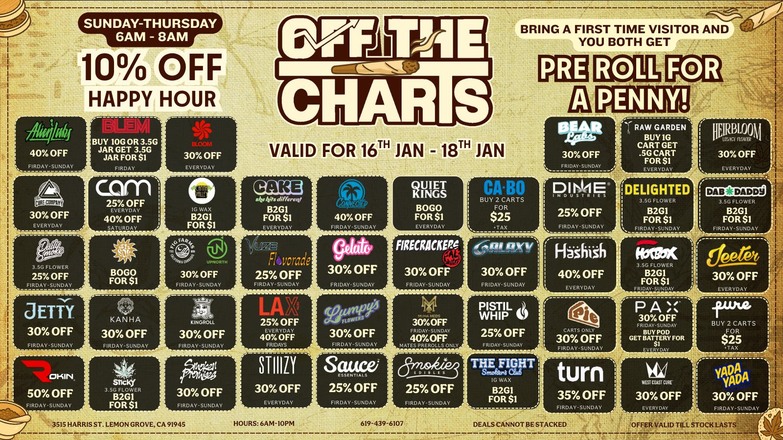 OFF THE CHARTS LEMON GROVE at Off the Charts - Lemon Grove | Weedmaps