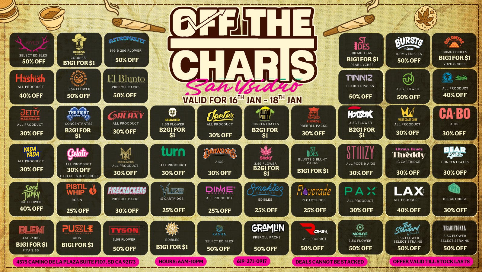 WE SET THE BAR HIGH - AT GETTING YOU HIGHER! at Off the Charts - San ...