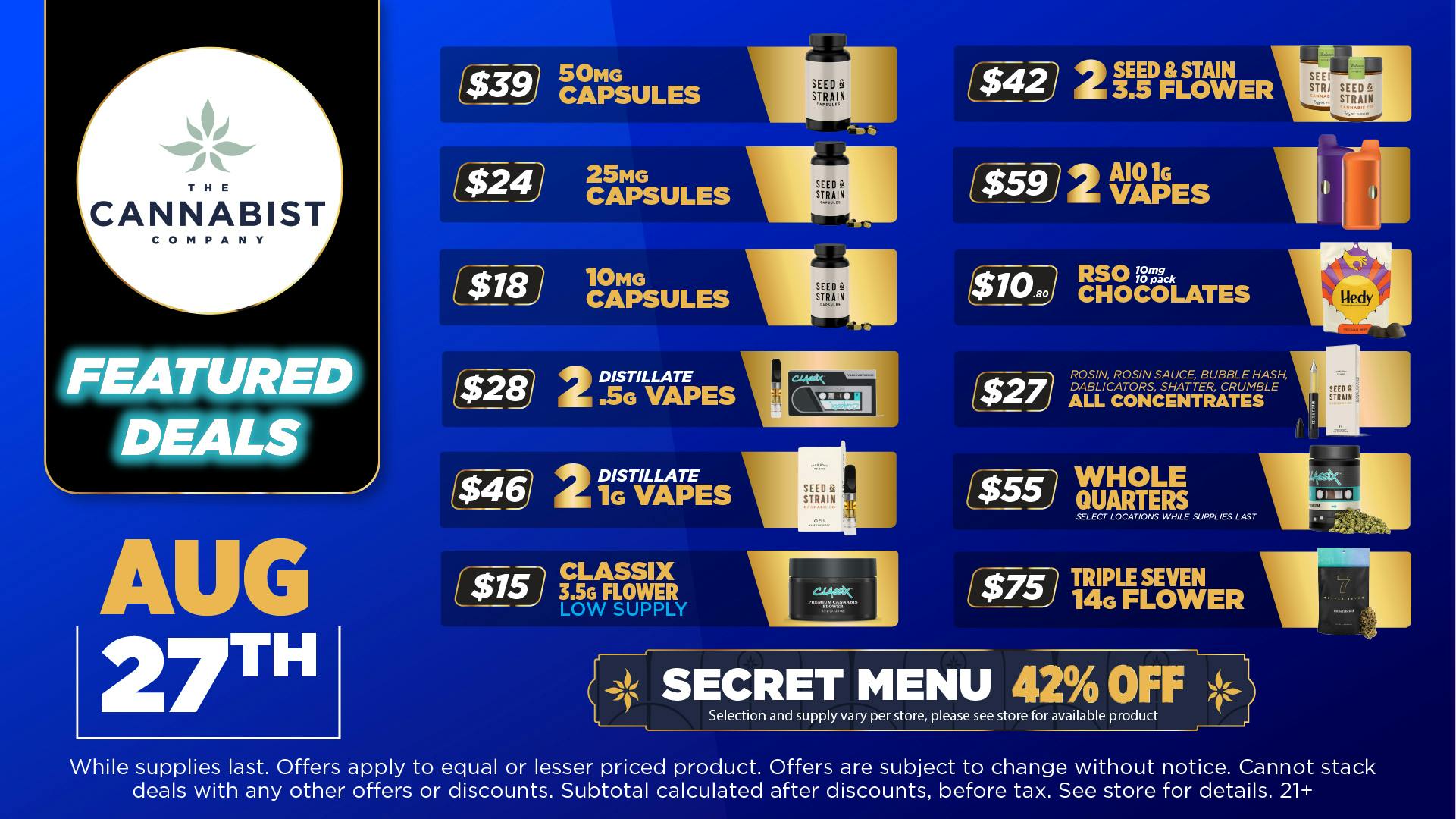 8.27.25 Specials! at Cannabist Orlando | Weedmaps