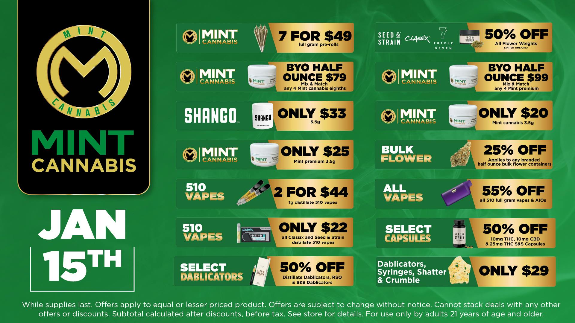 1.15.2026 Special at Cannabist St. Augustine | Weedmaps