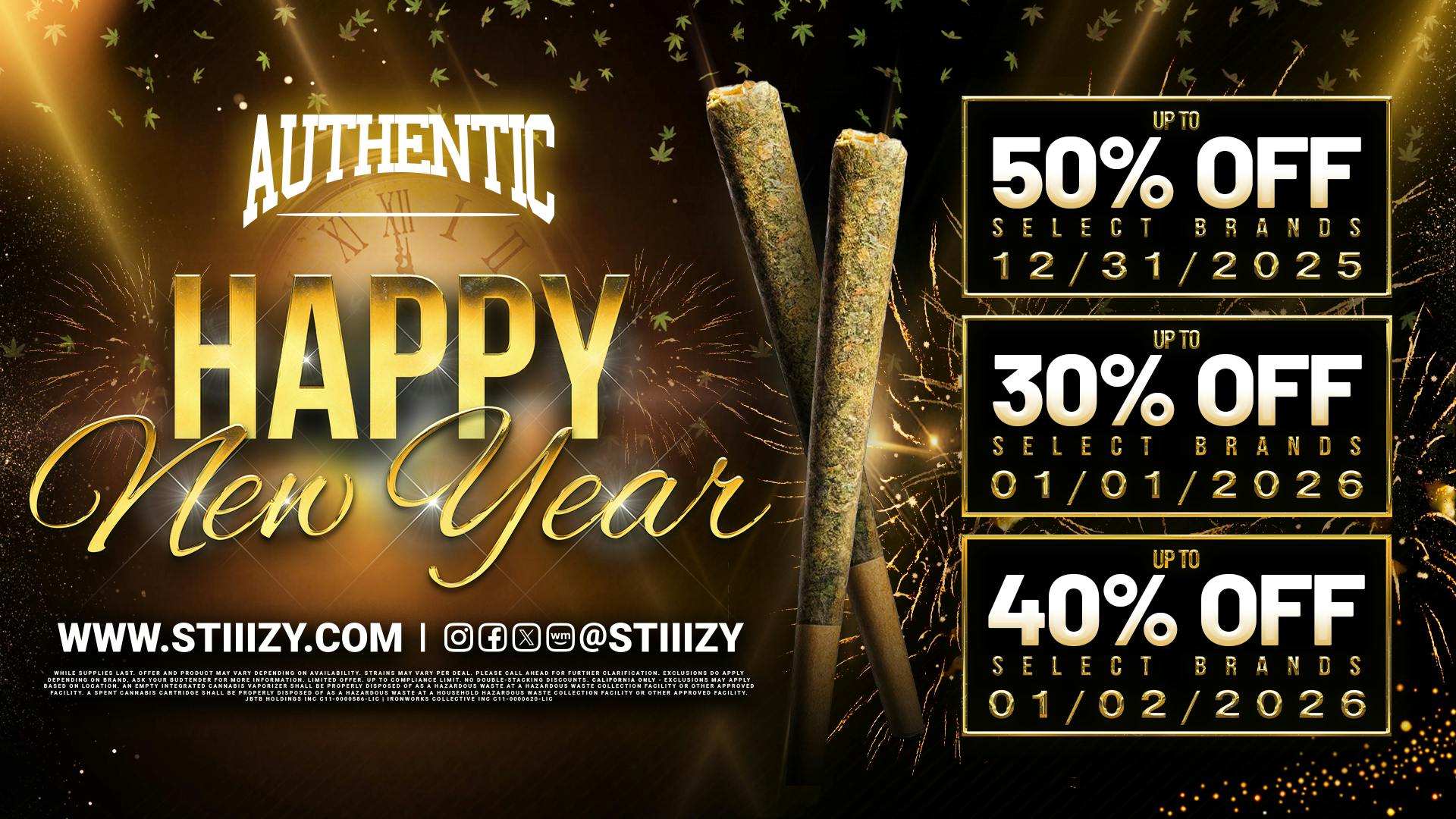 New Year Up to 40% off at Authentic 209 | Weedmaps