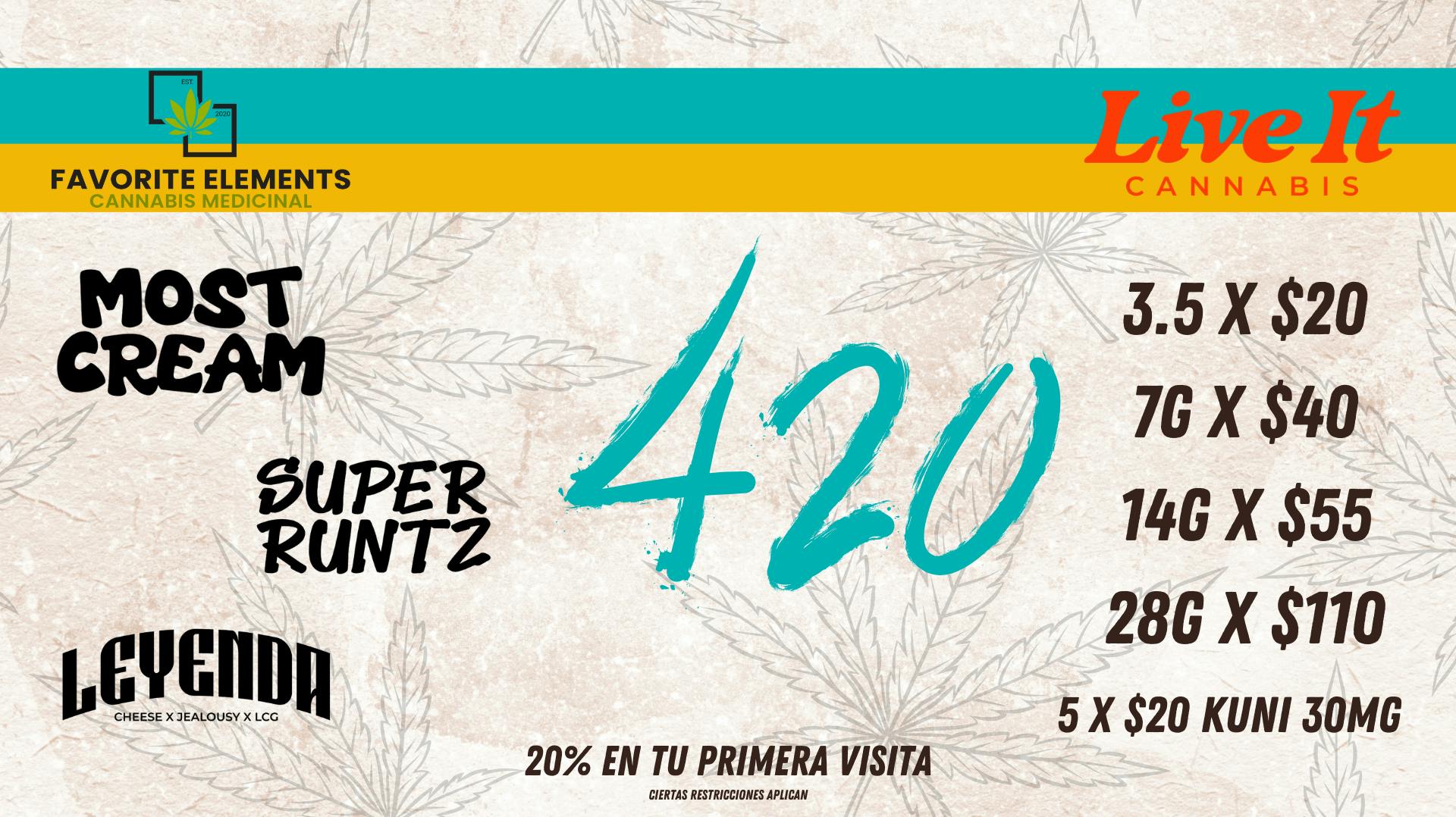 420 con LIVE IT! at Favorite Elements Cannabis | Weedmaps