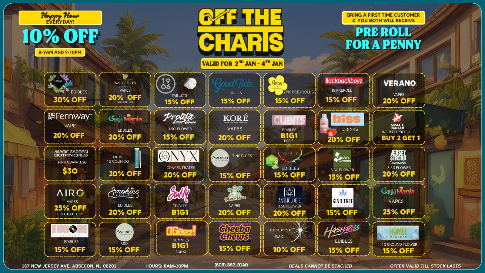 FTP 25% OFF WEEKEND DEALS at Off The Charts - New Jersey | Weedmaps