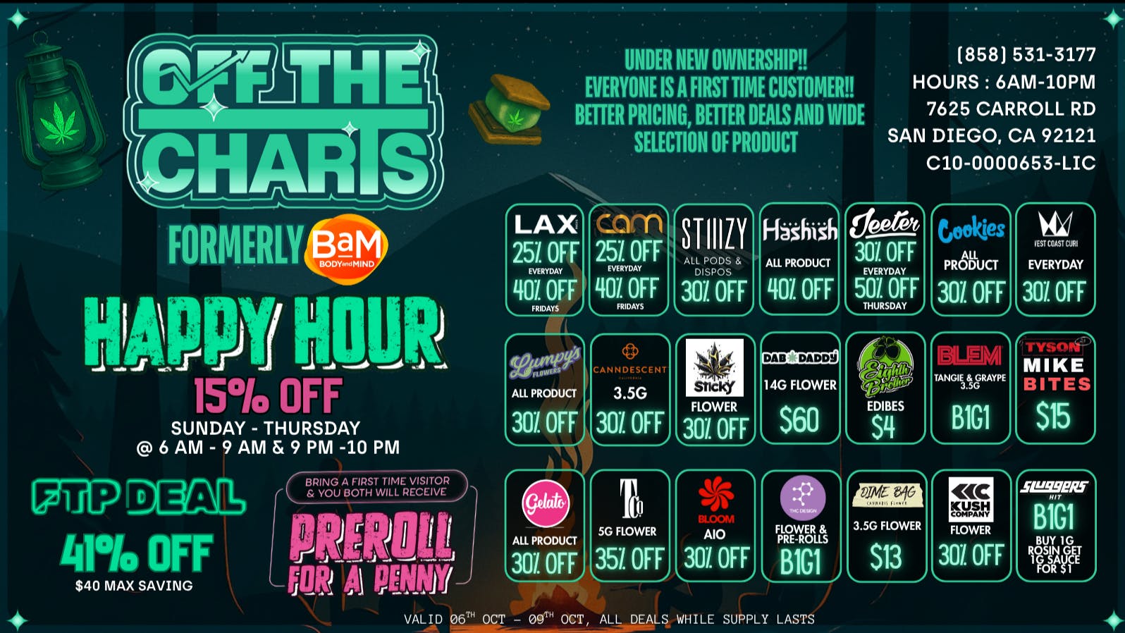 UNDER NEW OWNERSHIP! EVERYONES AN FTP! at Off The Charts/BAM - Miramar ...