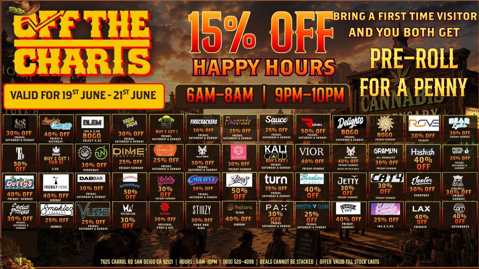 WEEKEND SAVINGS! at Off the Charts - Miramar | Weedmaps