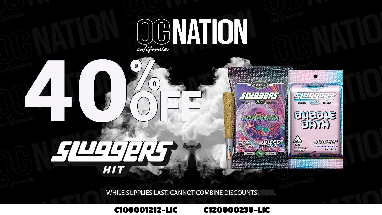 40% Off Sluggers at OG NATION - El Monte | Weedmaps