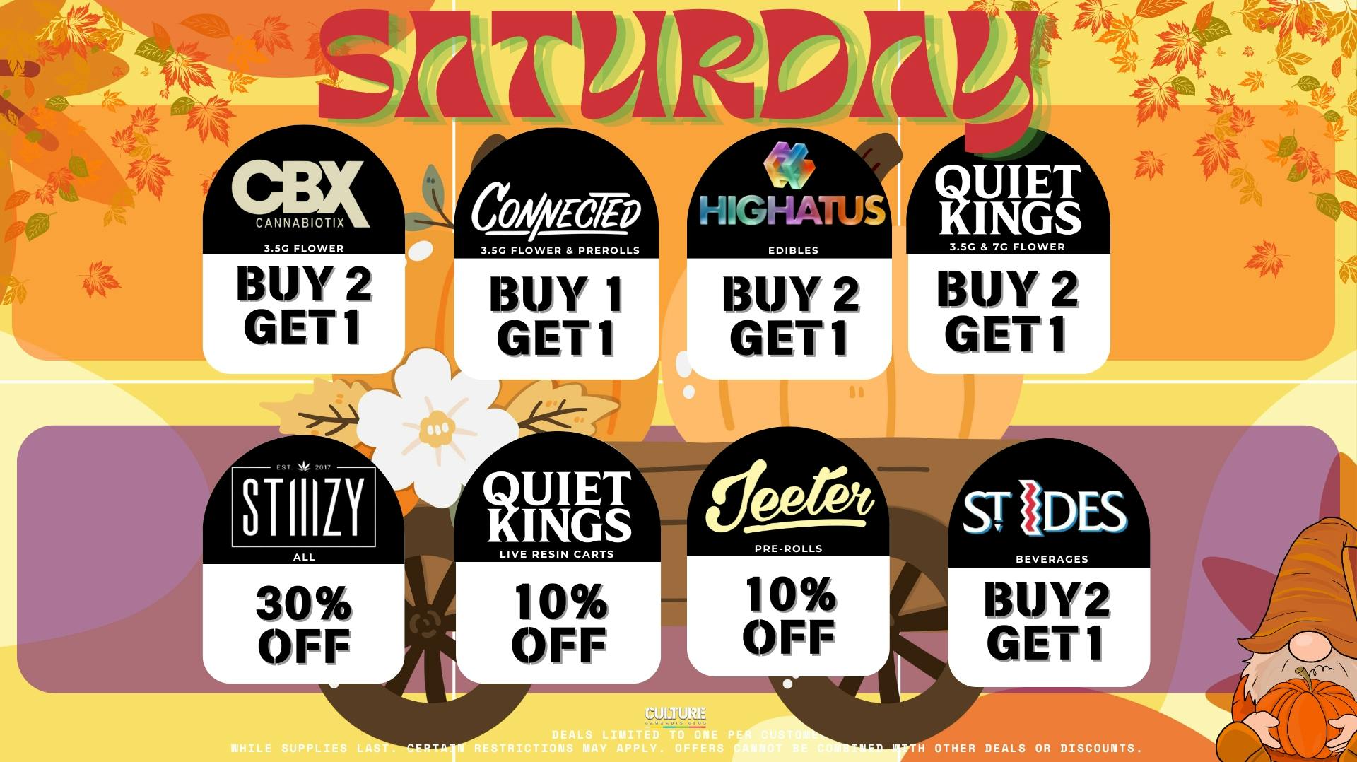 Daily Deals! Saturday at Culture Cannabis Club Marijuana and Weed ...