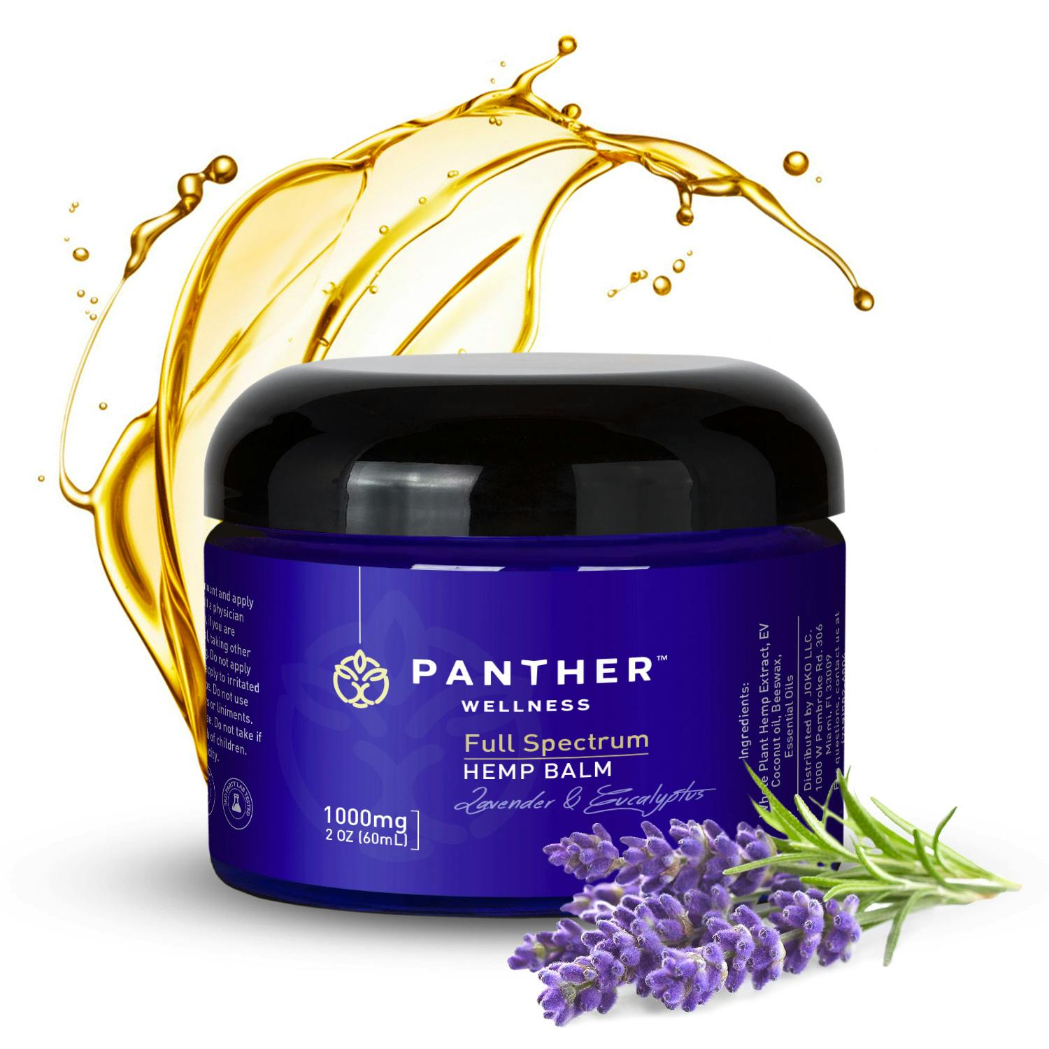 Hemp Balm 1000mg - Lavender/Eucalyptus Scent 2 oz - Panther Wellness