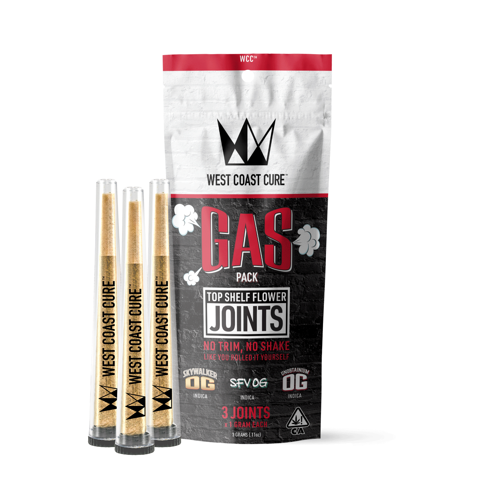 Gas Pack - Top Shelf CUREjoint Variety Pack 3 x 1G - West Coast Cure