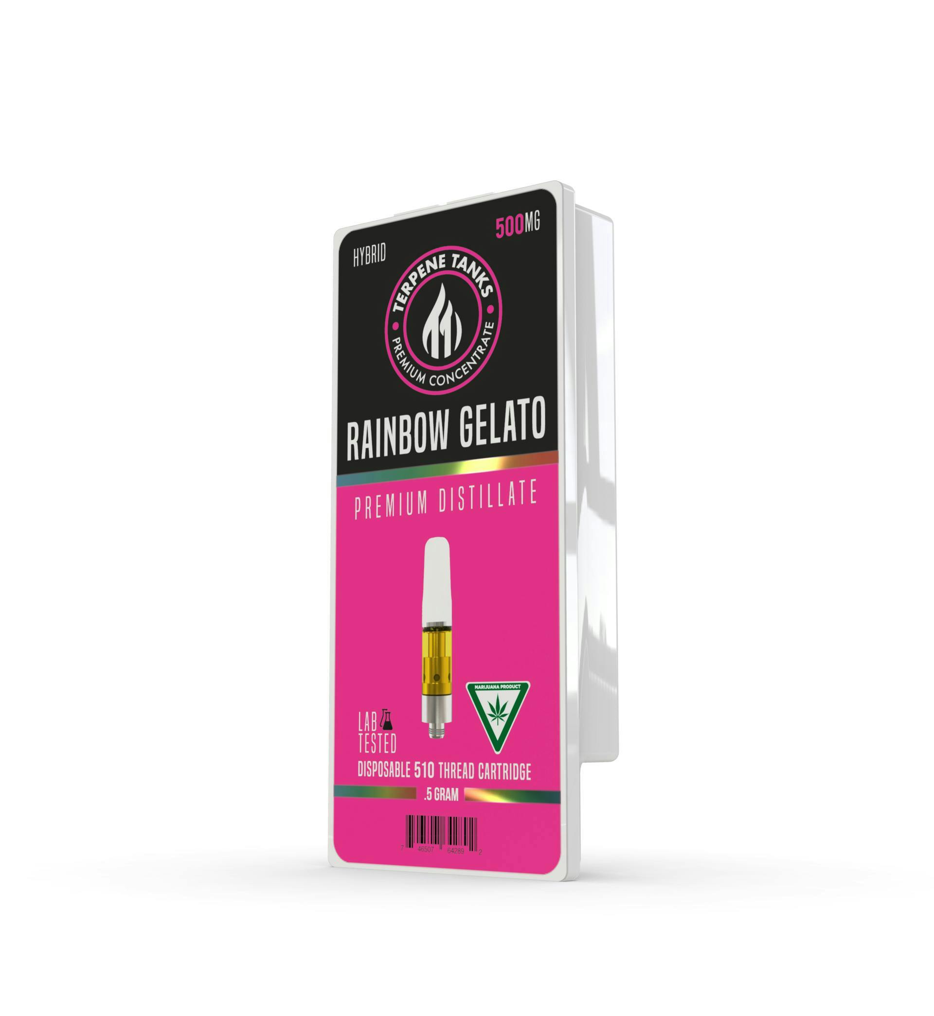 Terpene Tanks Rainbow Gelato 510 Cartridge .5g - Terpene Tanks
