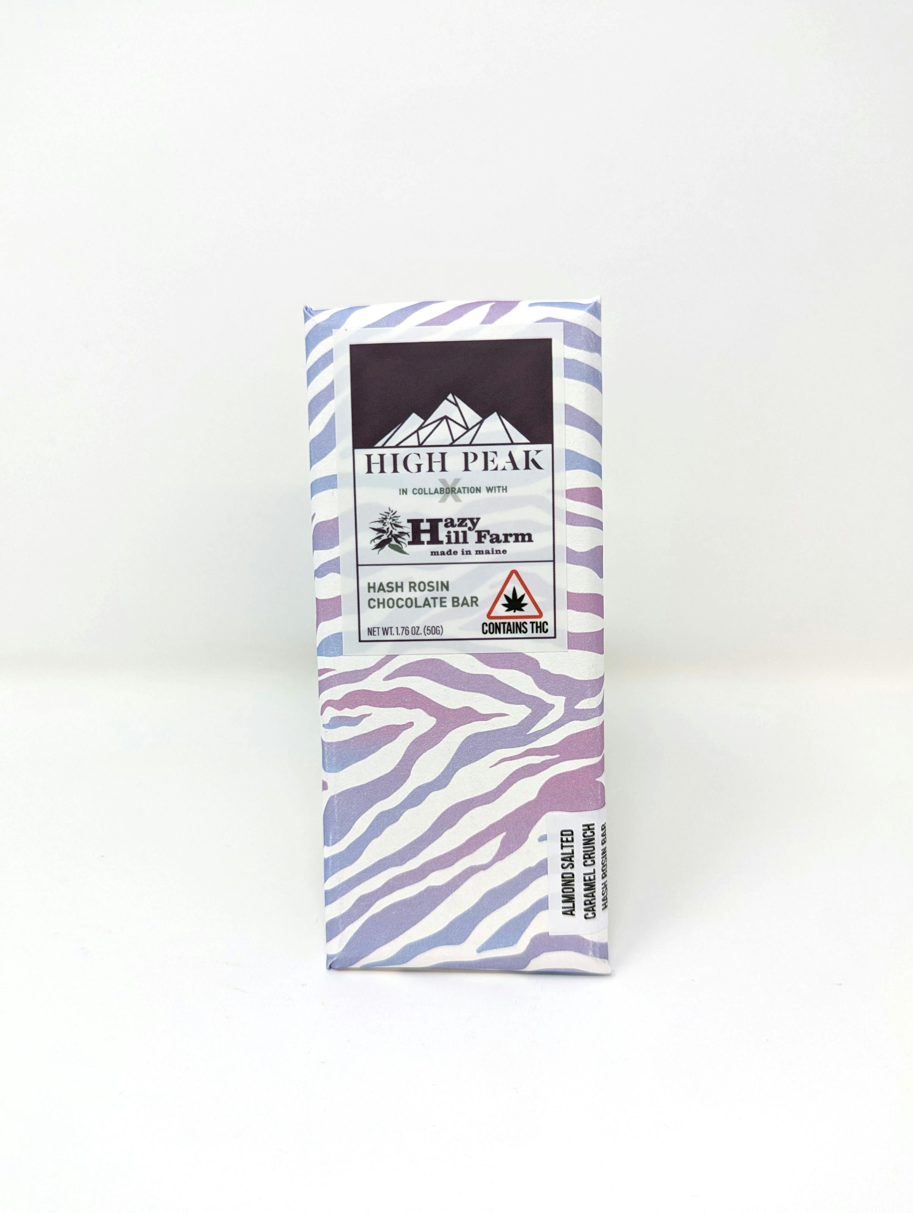 High Peak Cannabis Co. | Hash Rosin Almond Salted Caramel Crunch Bar ...