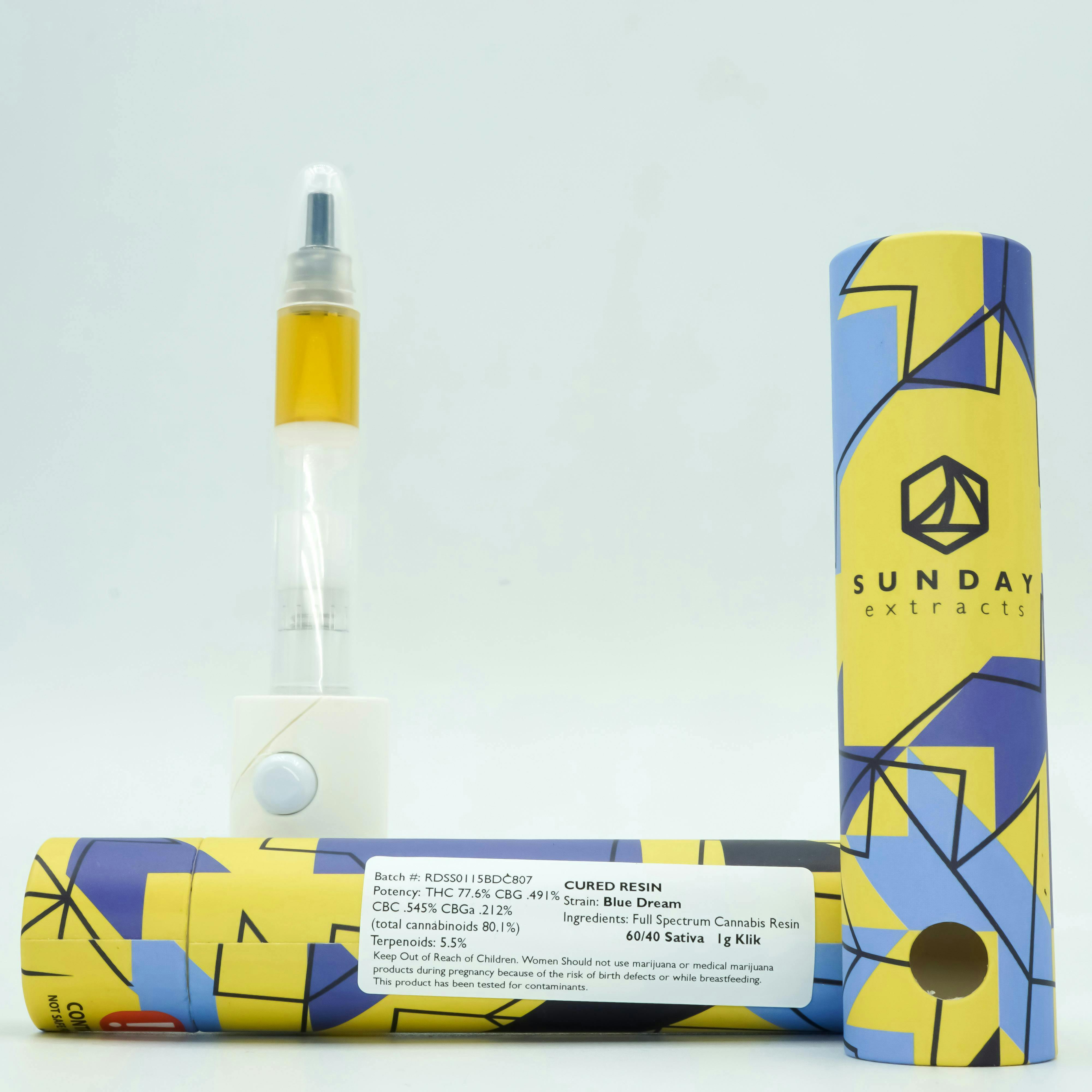 1g Cured Resin Klik - Blue Dream - Sunday Extracts