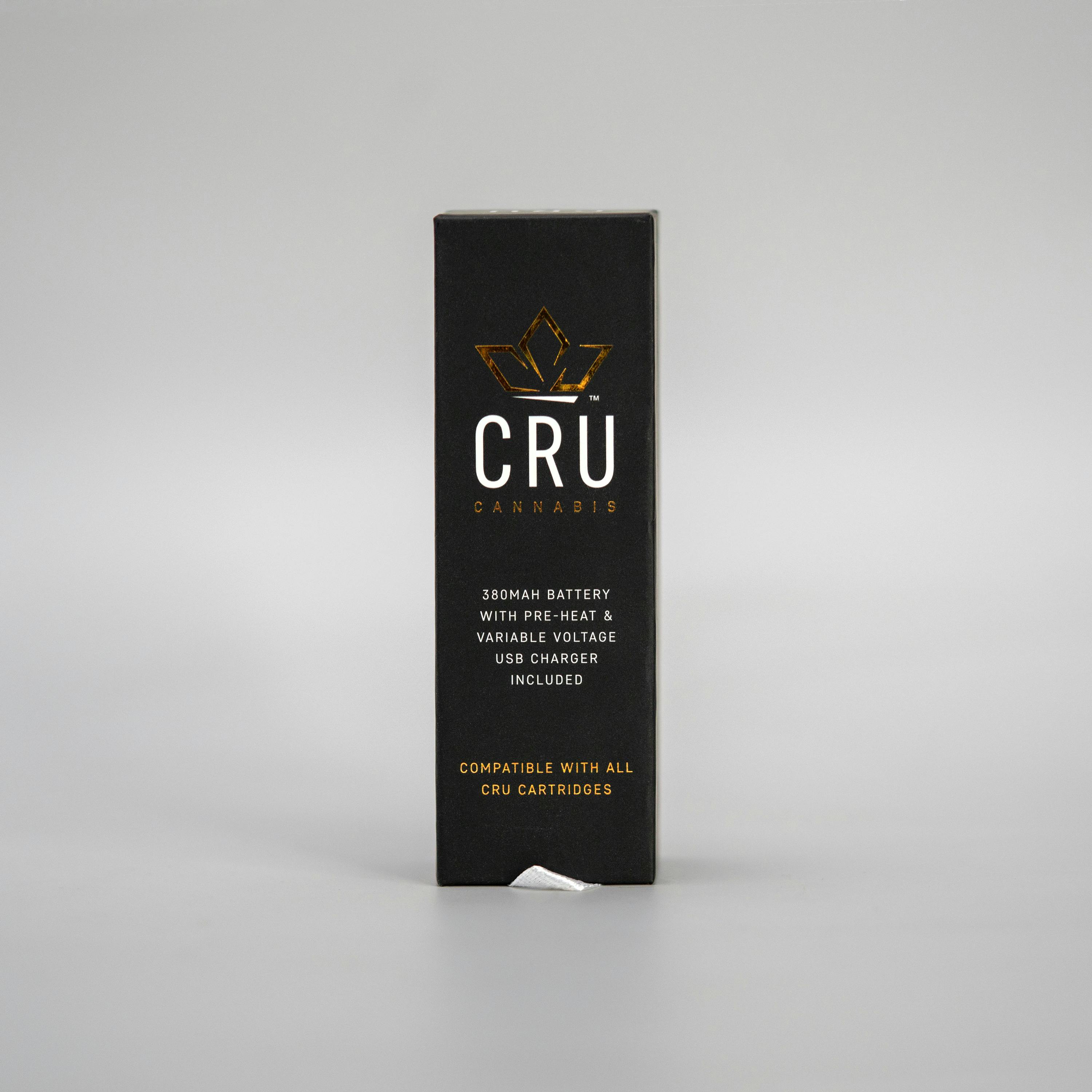 CRU Black Battery 380MAH (510 Compatible) - CRU Cannabis