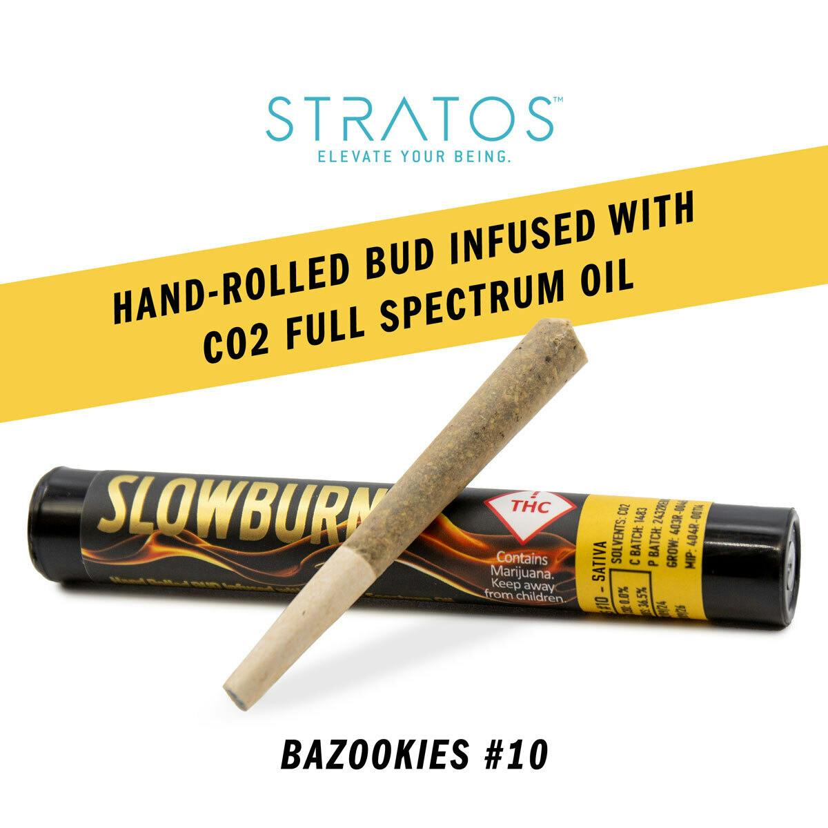 Slow Burn Full-spectrum Oil Infused Sativa Pre-roll Bazookies #10 - Stratos