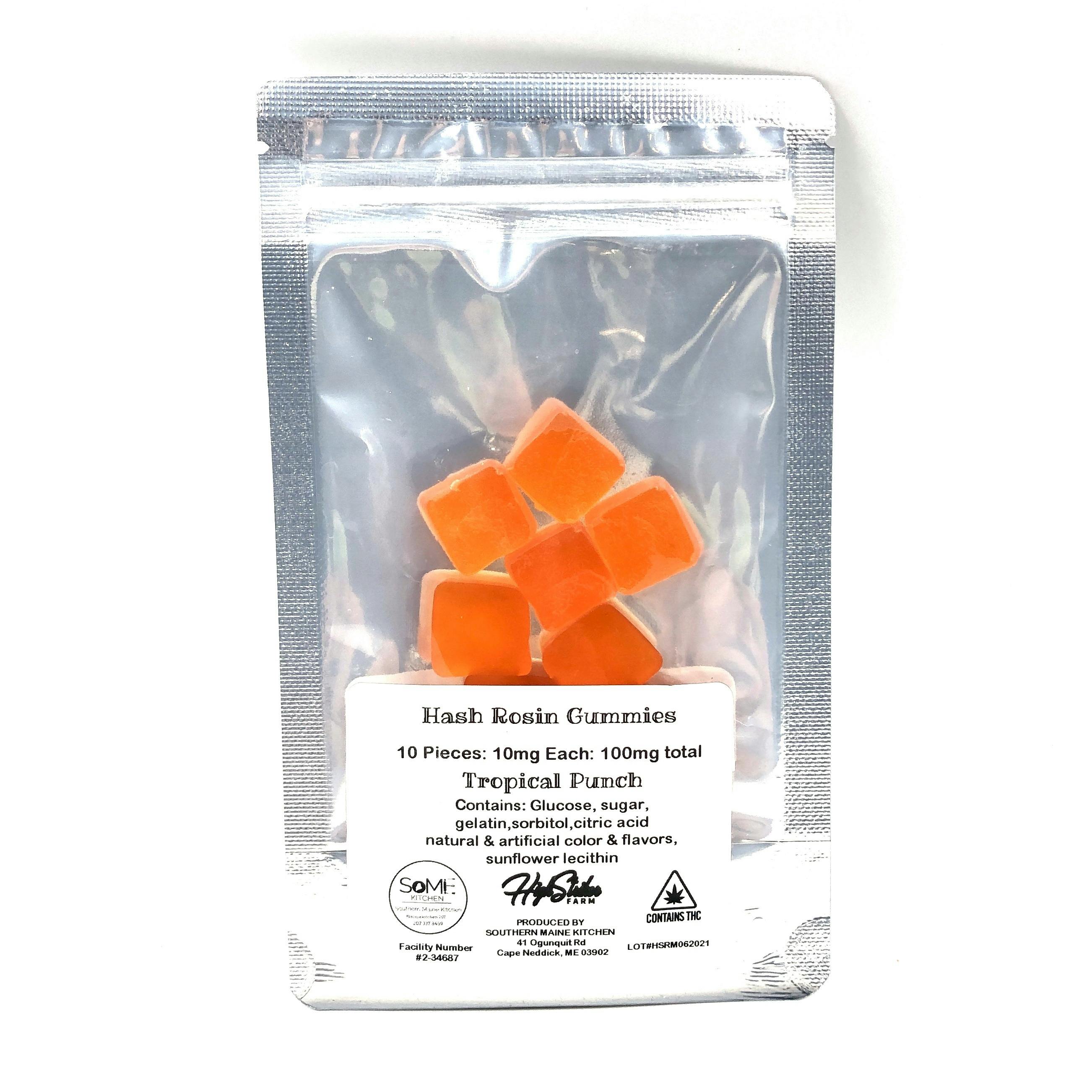 10mg THC Tropical Punch Gummy Squares - High Striker Farm