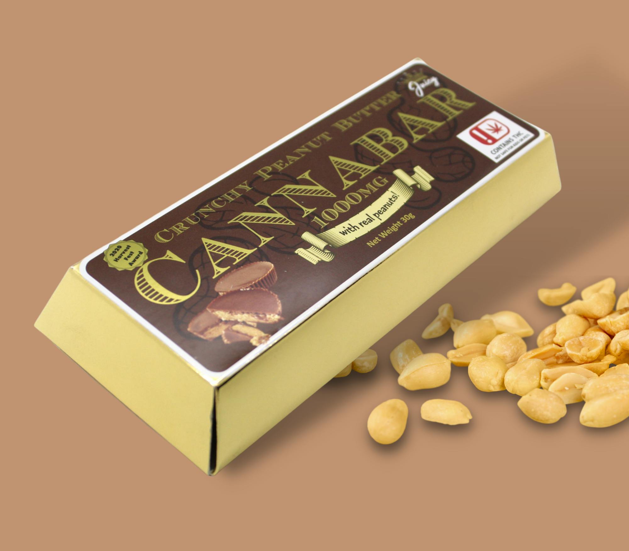 Crunchy Peanut Butter Cannabar - 100MG - Juicy Gummy Drops