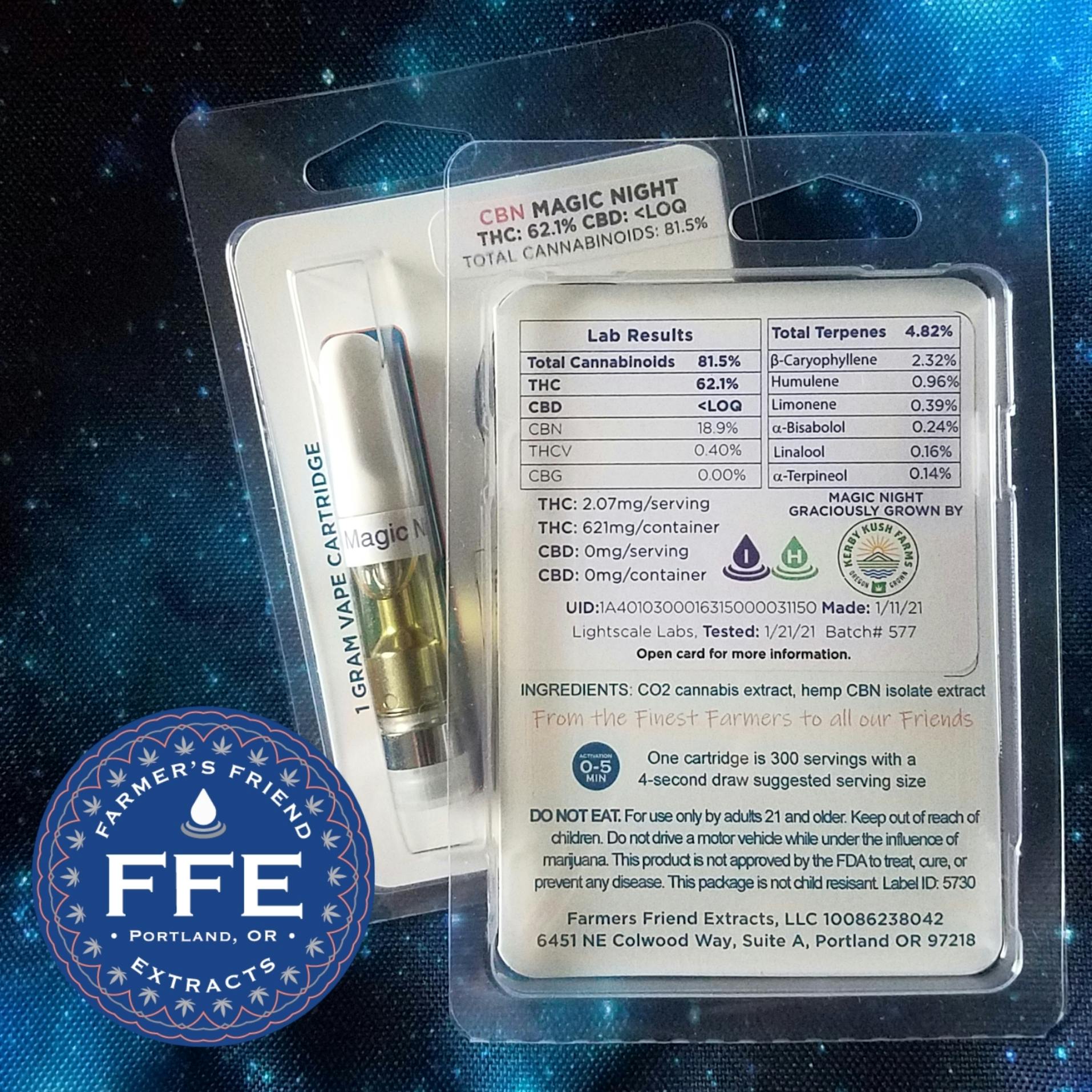 CBN-rich Astral Cookies 1g cartridge - Farmer's Friend Extracts