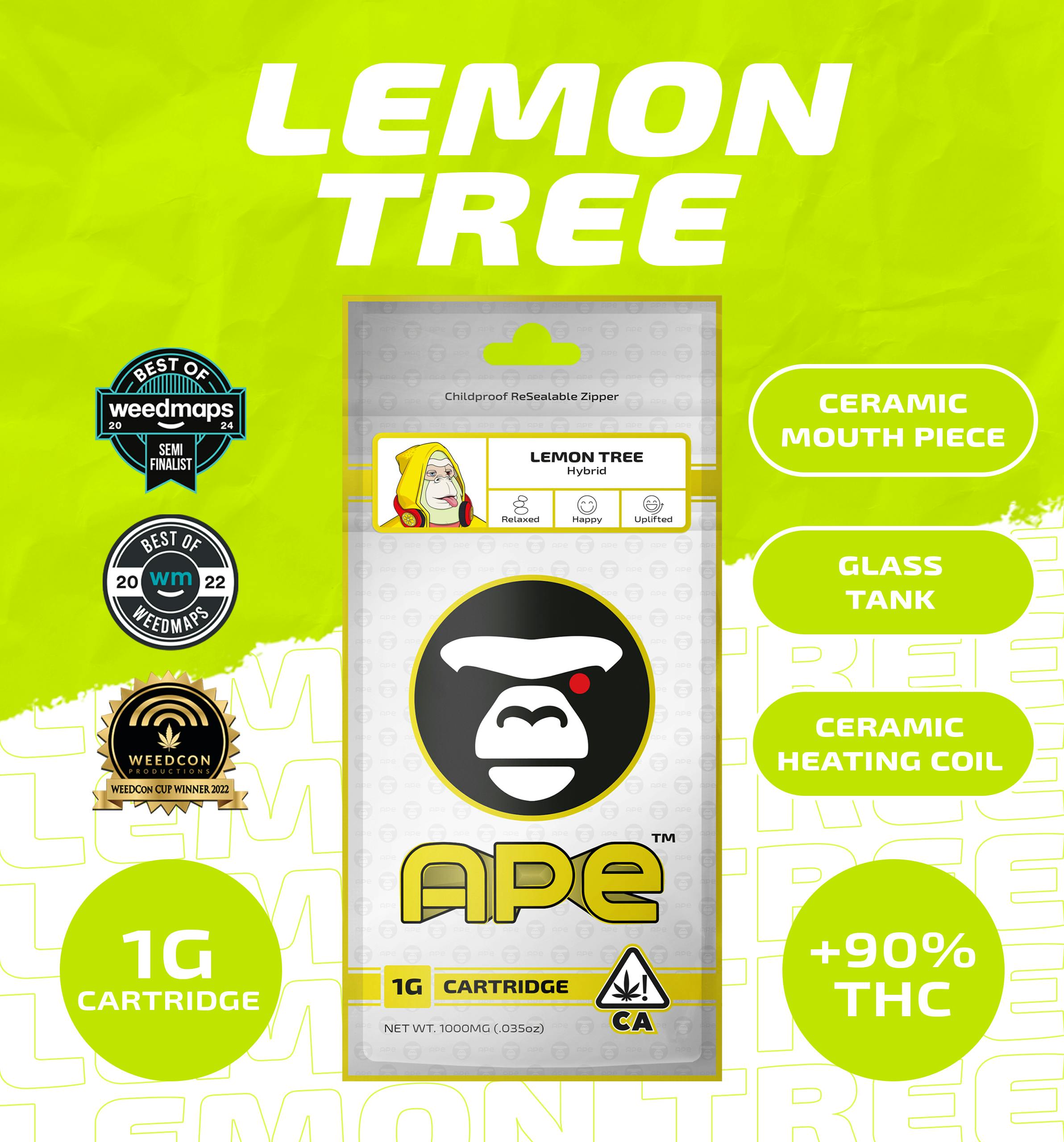 LEMON TREE — Sauce Carts 1000 mg. - APE Premium Cannabis Corp