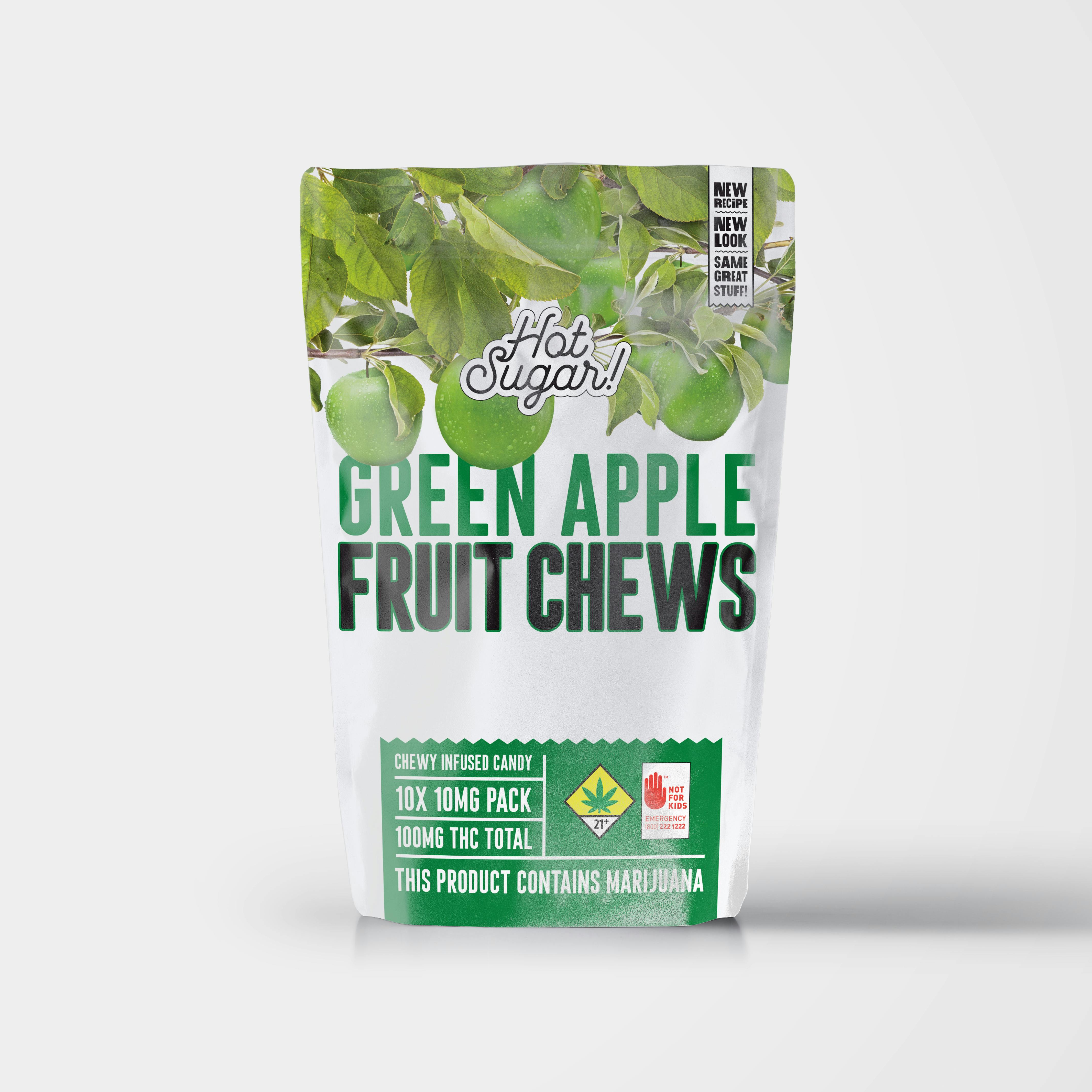 Green Apple Fruit Chews (100mg) - Hot Sugar!