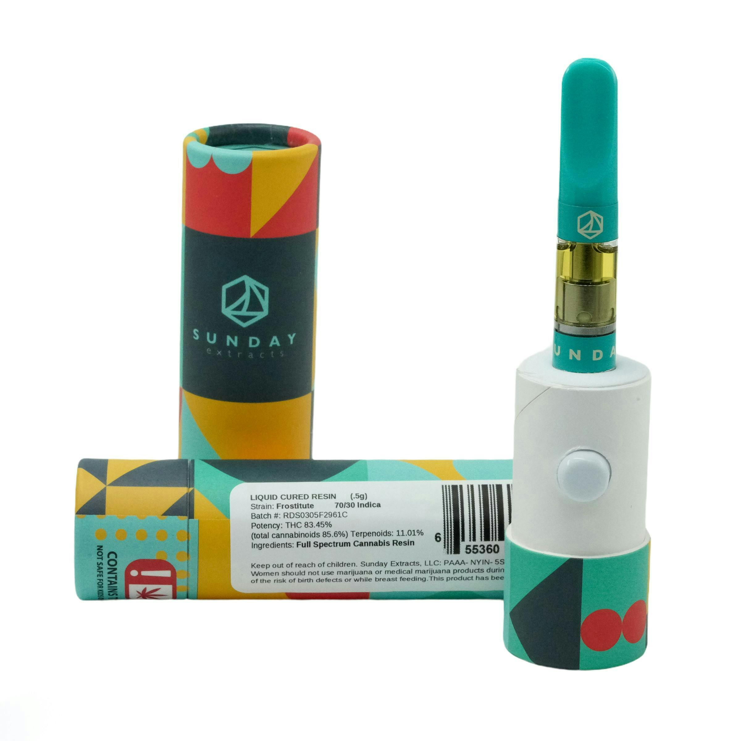 0.5g Cured Resin Cartridge Frostitute - Sunday Extracts